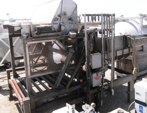 FMC Link-Belt tote dumper, hydraulic, 52" W opening, includes rollers ...