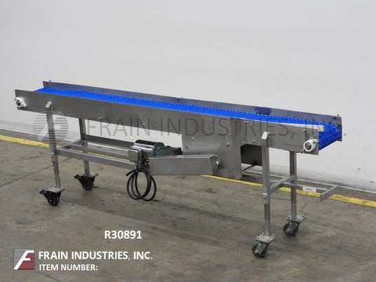 12" wide x 9' long, Nercon, Stainless Steel table top conveyor ...
