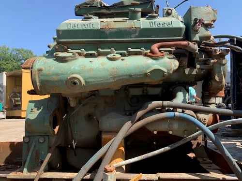 318 HP Detroit #8V71, industrial diesel core engine, skid mounted, #1 ...