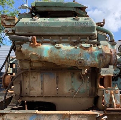 318 HP Detroit #8V71, industrial diesel core engine, skid mounted, #1 ...