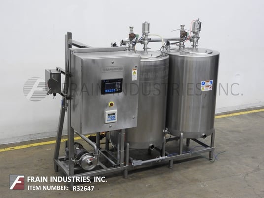 Sani-Matic #CIP2S-25-P-ST, CIP system, (2) 30" OD x 48" High approx 125 ...