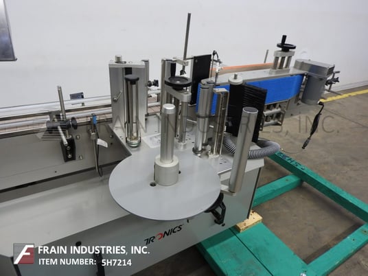 Tronics #S3M, inline, pressure sensitive, wrap labeler, swivel head ...
