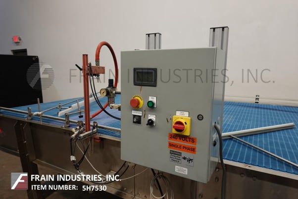 72" W x 232" L Stainless Steel accumulation table, adjustable guide ...