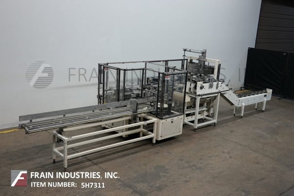Adco, automatic, continuous motion, vertical, hot melt glue cartoner ...