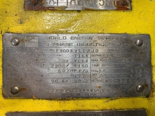 300 HP 1800 RPM Toshiba, Frame 315M, Drip-Proof Ball Bearing, 2300 ...