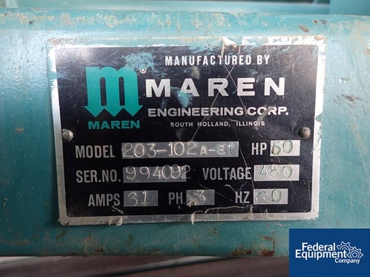 30" x 36" Maren #203-103-A-ET, horizontal automatic tie baler, 50 HP ...
