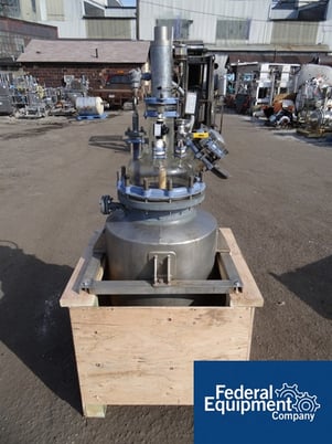 7.5 gallon EHW Thale, kilo lab reactor train, glass lines w/glass top ...