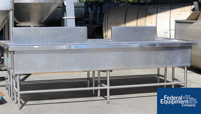 Stainless Steel Wash Tank, 128" L x 54" W tanks, dual tanks, on legs ...