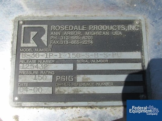 Rosedale #8-30-1P-1-150-S-B-S-PL, Stainless Steel basket filter, 1 ...