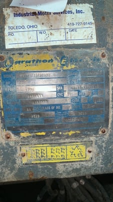 200 HP 1780 RPM Marathon, Frame 445TS, DP, 1.15 service factor, 460 ...