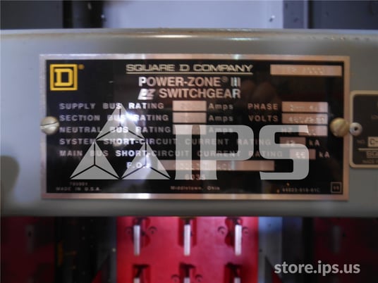 2000 amps, square d, power zone iii indoor switchgear surplus013-654 ...