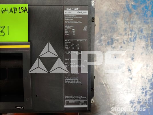 Square D Rjf Powerpact R-frame Mccb Unused Surplus 120 Volts AC Shunt ...