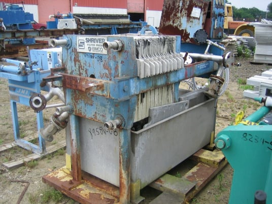 24" x 24" Eimco Shriver, size M630FB, polypropylene filter press, 10 ...