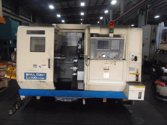 Okuma #LU3000 V8CAM, CNC lathe, 19" swing, 2.4" bore, 6.3" diameter, 18 ...