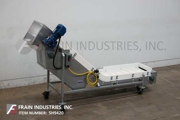 Nercon, Stainless Steel, inclined cleated conveyor, 16-1/2" infeed ...