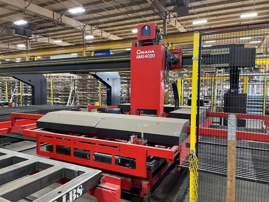 60" x 120", Amada AMS 3015, 5' x 120" sheets, 6000 lb. capacity, 2017 ...