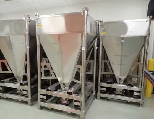 80 cu.ft., Custom Powder Systems Totes, Stainless Steel Totes, 4' 6" x ...