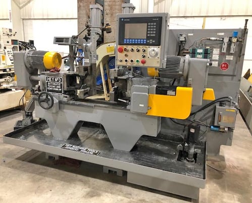 8" x 27" Hey #3, automatic CNC facing & centering machine, 15 HP, chip ...