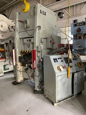 121 Ton, Aida #NC1-1100, straight side mechanical press, 36.4" x 20.5 ...