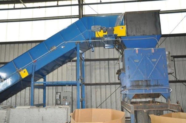 American Pulverizer Co #24/48 TR, Bag Breaker, 48" Steel Belt Conveyor ...