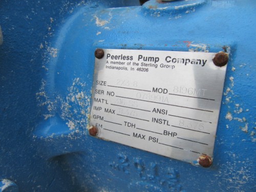 Peerless #8196-MT, Centrifugal Pump, Size 2 x 3 x 8, stainless steel ...