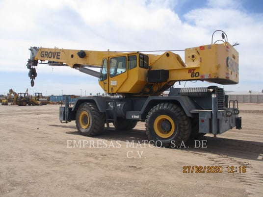 Grove RT600E, Rough Terrain Crane, 5510 hours, S/N: 228730, 2008 for ...