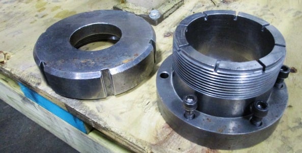 Wahlco, laboratory piston extruder, 15 ton, 2.6" ID x 21" long chamber ...