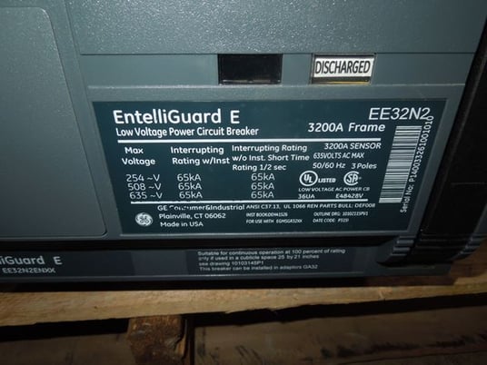 3200 Amps, General Electric, EE32N2ENXX, Entelliguard E, electrically ...