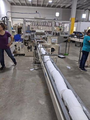 Tissue Converting line, Perini, 2 unwind stands for 2 ply, rewinder ...