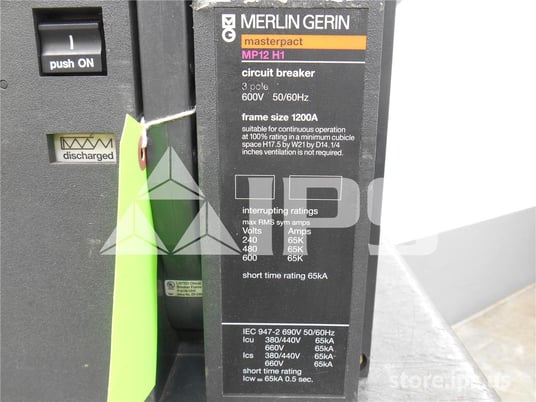 1200 Amps Square D Merlin Gerin Mp12 H1 Mo/bi 4 Pole Str38s Lsi, 1200 ...