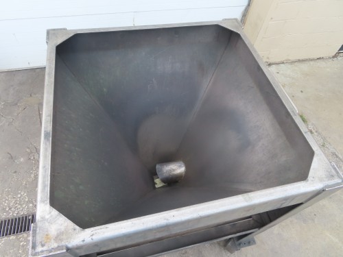 Heavy duty material hopper, Stainless Steel, 40" x 40" top opening, 50 ...