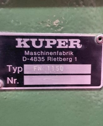 Kuper FW-1150, Zig-Zag Veneer Stitcher, 0.188" thickness, 45.25" throat ...