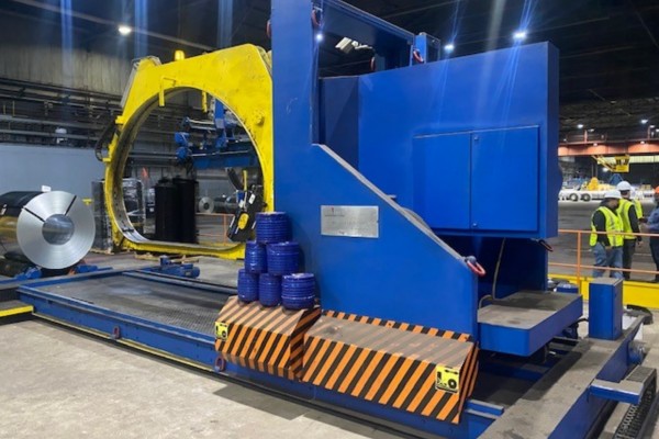 Samuel Strapping Systems #MEC-DAGI-1800, automated coil wrapping ...