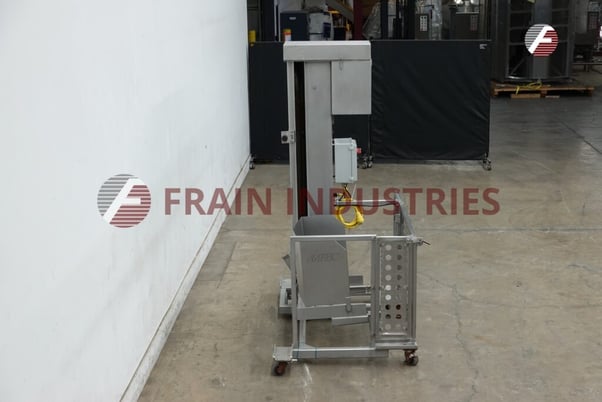 AMFEC #2-3K, column cart dumper, 1000 lb. capacity, 29-1/2" x23" cart ...