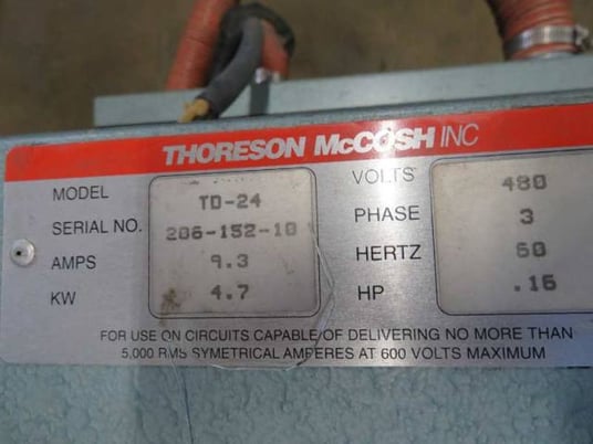 Thoreson McCosh #TD360, desiccant dryer including hopper, 360 lbs. per ...