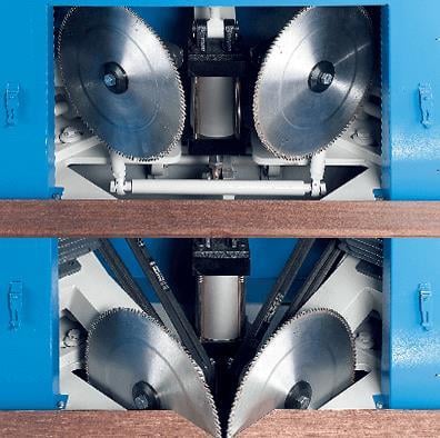 3.15" x 3" Cam-Wood #CS-1245, double miter saw, (2) 1.5 HP, 12" blade ...