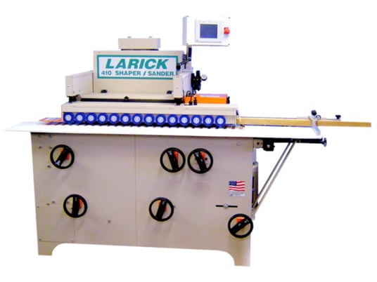 Larick 410, shape & sand automatic shaper, 6" wide fedd chain, 7.5 HP ...