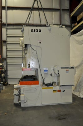 176 Ton, Aida #C2-16(1), double crank gap frame press, 5.1" stroke, 12. ...