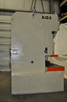 176 Ton, Aida #C2-16(1), double crank gap frame press, 5.1" stroke, 12. ...