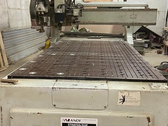 Anderson Industrial Corp #Andi-Stratos/Sup, flat table CNC machine, Fanuc Control, 5' x10' For ...