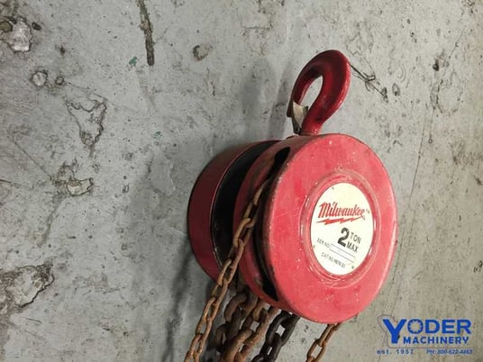 2 Ton, Milwaukee, manual lift chain hoist, serial NL-B, #64132 for Sale ...