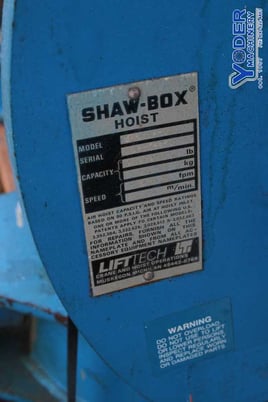 3 Ton, Shaw-Box #516314-1, box radio controlled wire rope hoist, 15 ...
