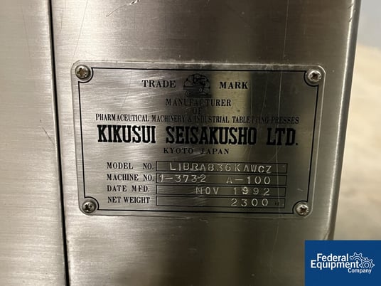 Kikusui Libra Tablet Press, 36 Station for Sale | Surplus Record