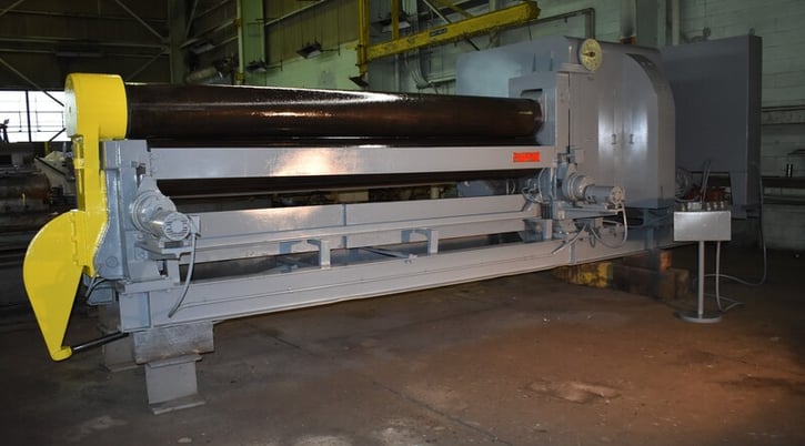 12' x 19/32" Bertsch #11, initial type plate bending roll, 15" dia top ...