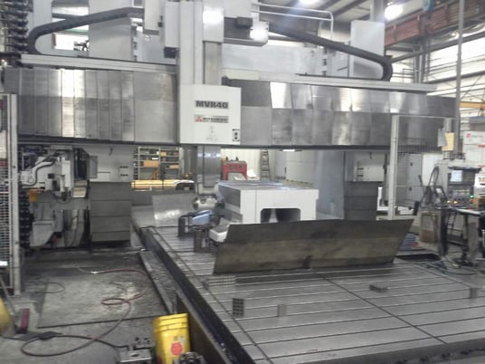 Mitsubishi #MVR-40, CNC vertical bridge mill, 80 automatic tool changer ...
