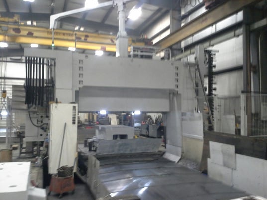 Mitsubishi #MVR-40, CNC vertical bridge mill, 80 automatic tool changer ...