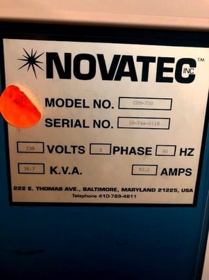 Novatec desiccant dryer with touch screen control, includes (2) approx ...