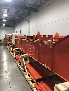 Bunting conveyor with D-Coil metal detection, 18" T side guards with ...