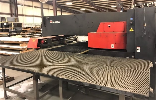 22 Ton, Amada #AE255NT, CNC turret punch, Servo driven, 51 station, 2 automatic index, AMNC-PC ...