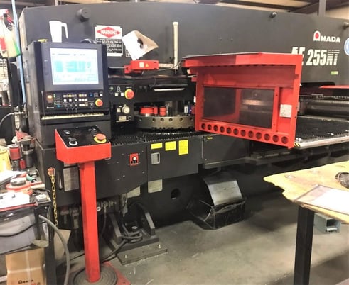 22 Ton, Amada #AE255NT, CNC turret punch, Servo driven, 51 station, 2 automatic index, AMNC-PC ...